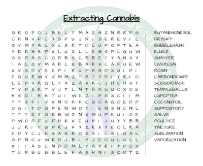 Play the Extracting Cannabis Wordsearch - Cannabis Digest